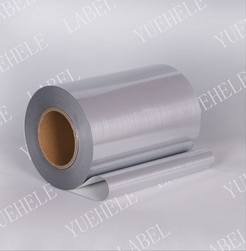 100μm brushed silver/3μm water glue/140g single copper base - label ...